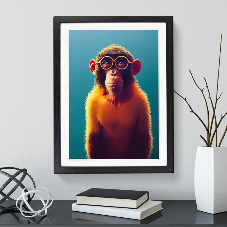 Maturi Brainy Monkey - Picture Frame Painting | Wayfair.co.uk