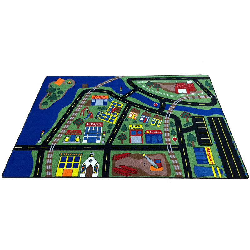 Kid Carpet Total Transportation Play Town Area Rug & Reviews | Wayfair
