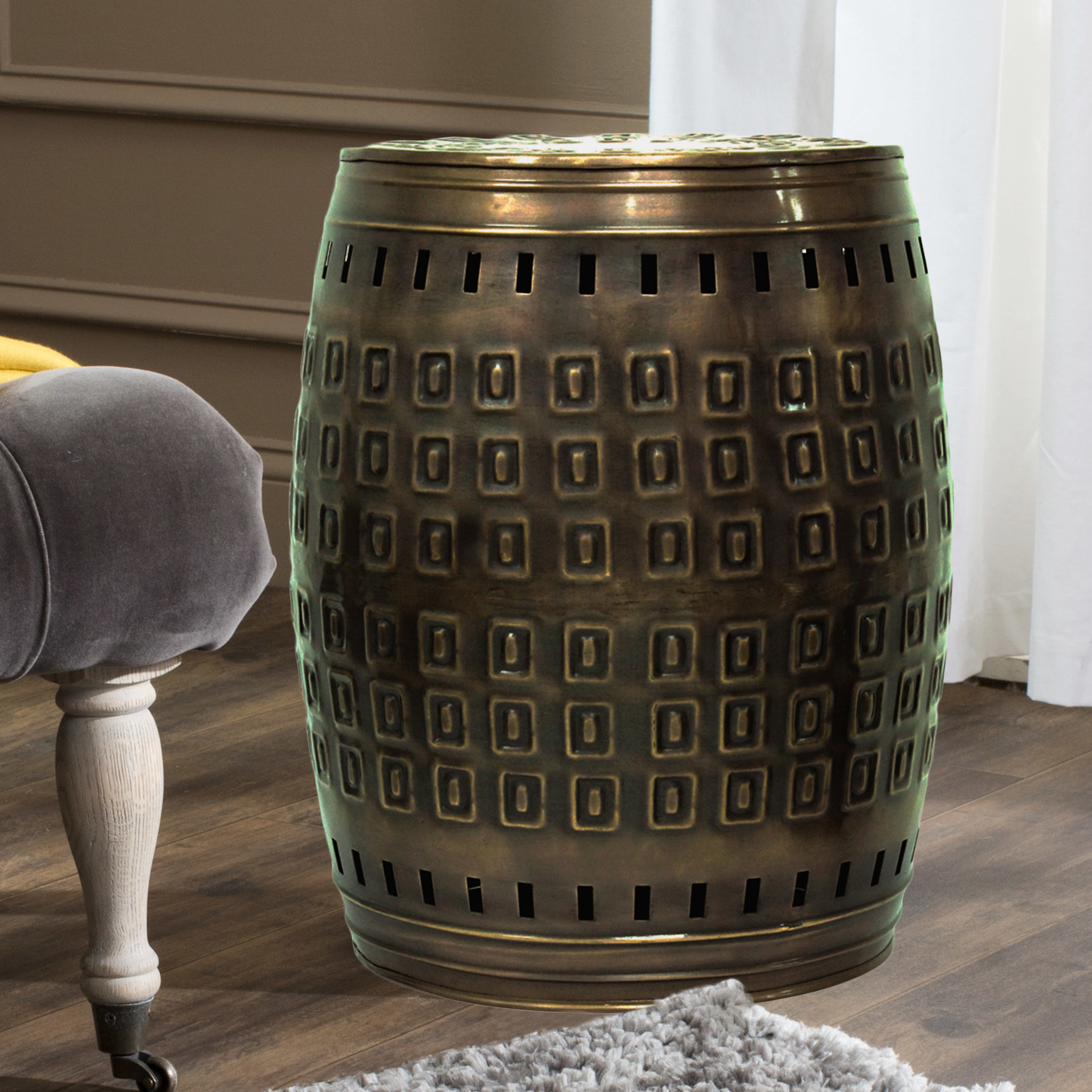 Saffron Fabs Metal Accent Stool | Wayfair