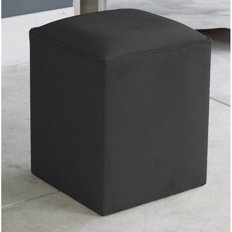 Canora Grey Henton 40Cm Wide Velvet Square Solid Colour Pouffe Ottoman ...
