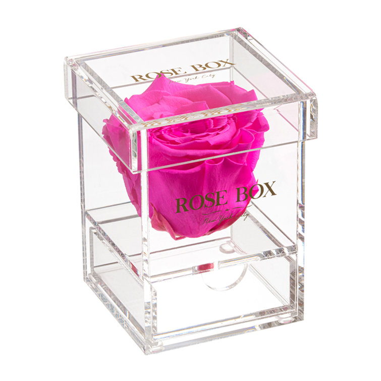 Rose Box NYC Single Rose Floral Arrangement in Jewelry Box | Wayfair