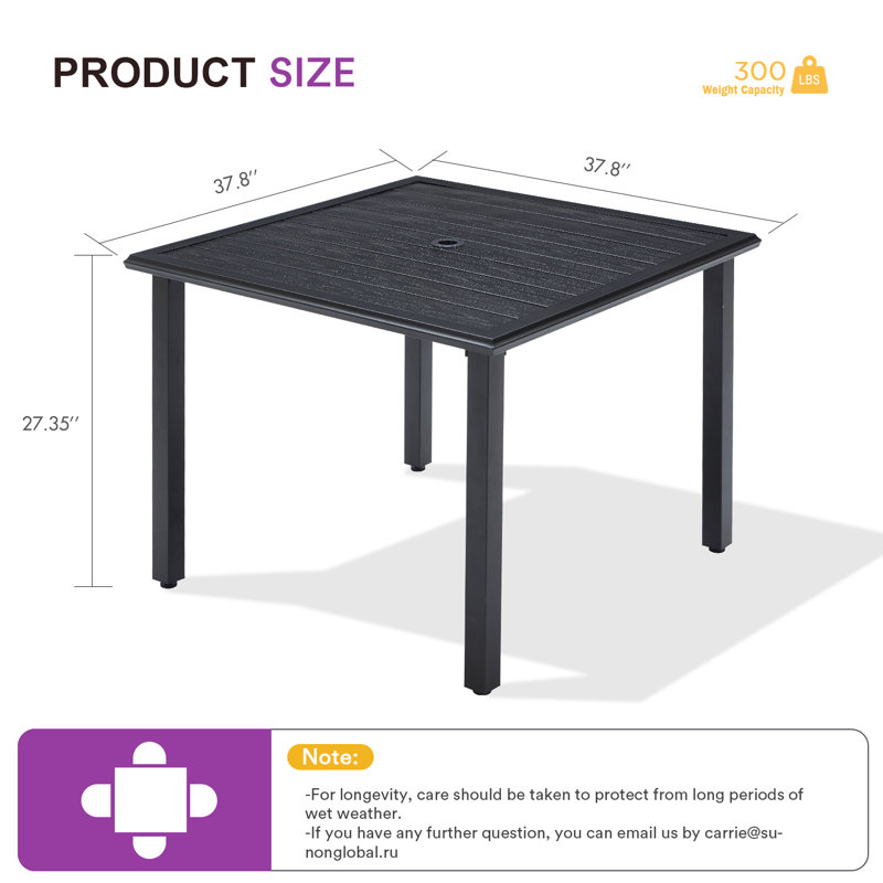 Lark Manor Hesson Metal Outdoor Dining Table & Reviews | Wayfair
