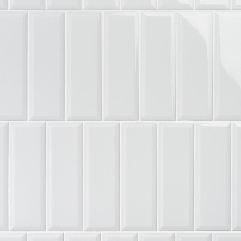 Qube Tiles Eclipse 4" x 12" Beveled Glossy Subway Wall Tile | Wayfair