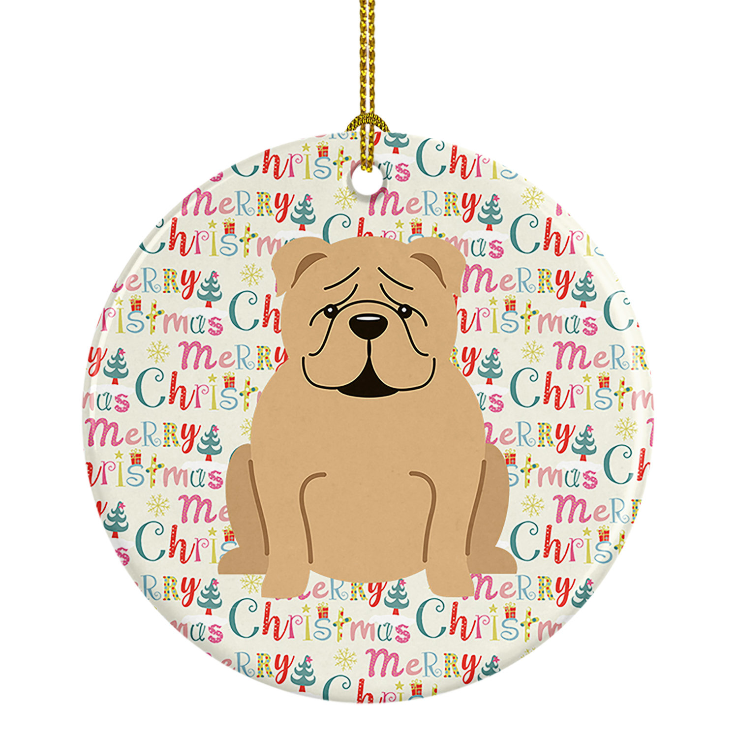 The Holiday Aisle® Merry Christmas English Bulldog Fawn Hanging ...