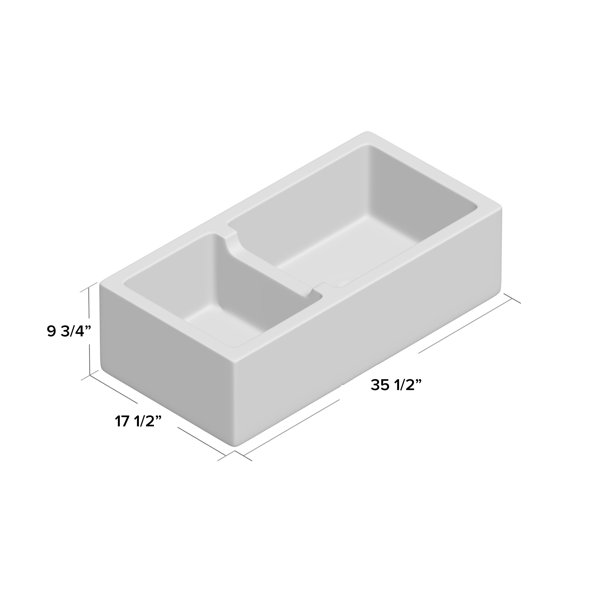 Nantucket Sinks Hyannis 17.5'' W Double Bowl Fireclay Farmhouse Kitchen ...