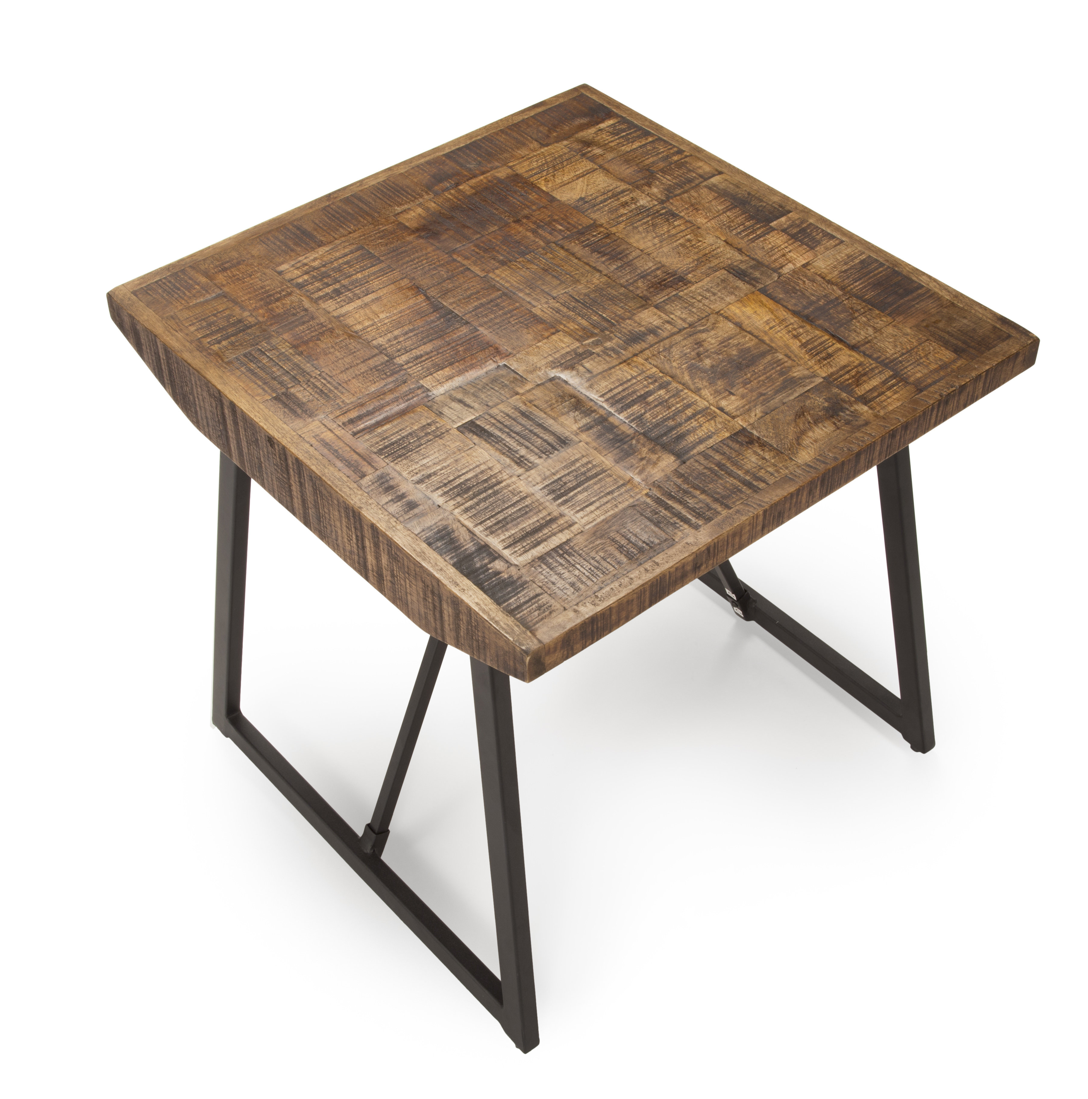 17 Stories Evander 23'' Tall Solid Wood Sled End Table | Wayfair