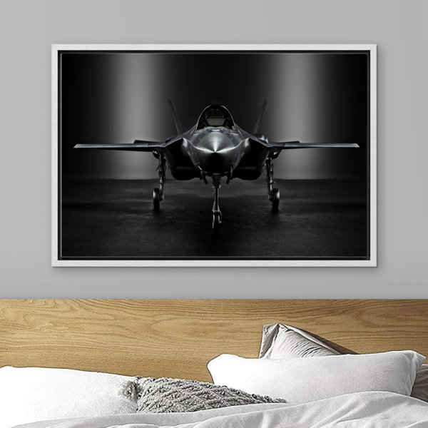 SIGNLEADER Fighter Jet In Airplane Hanger - Floater Frame Graphic Art ...
