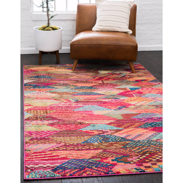 Langley Street Eddins Performance Orange/Blue/Brown Rug & Reviews | Wayfair