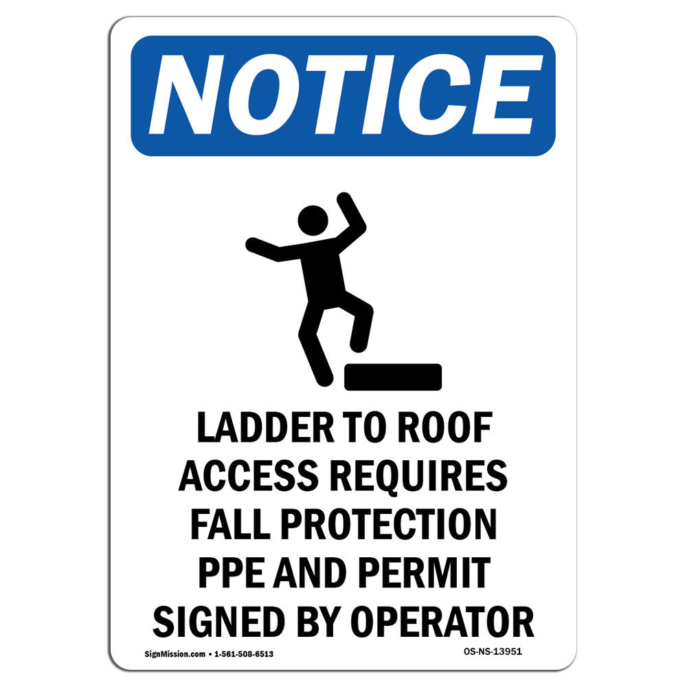 SignMission Ladder to Roof Access Sign with Symbol | Wayfair