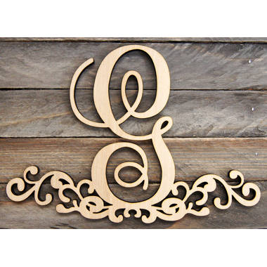 aMonogramArtUnlimited Wooden Vine Script Monogram Letter Wall Decor ...