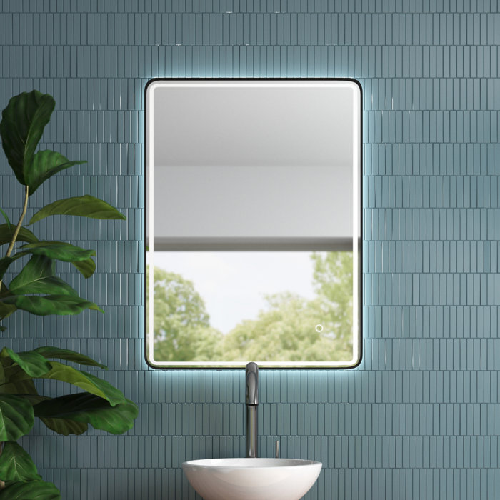 Mercury Row® Ortegon Rectangle LED Metal Wall Mirror & Reviews | Wayfair