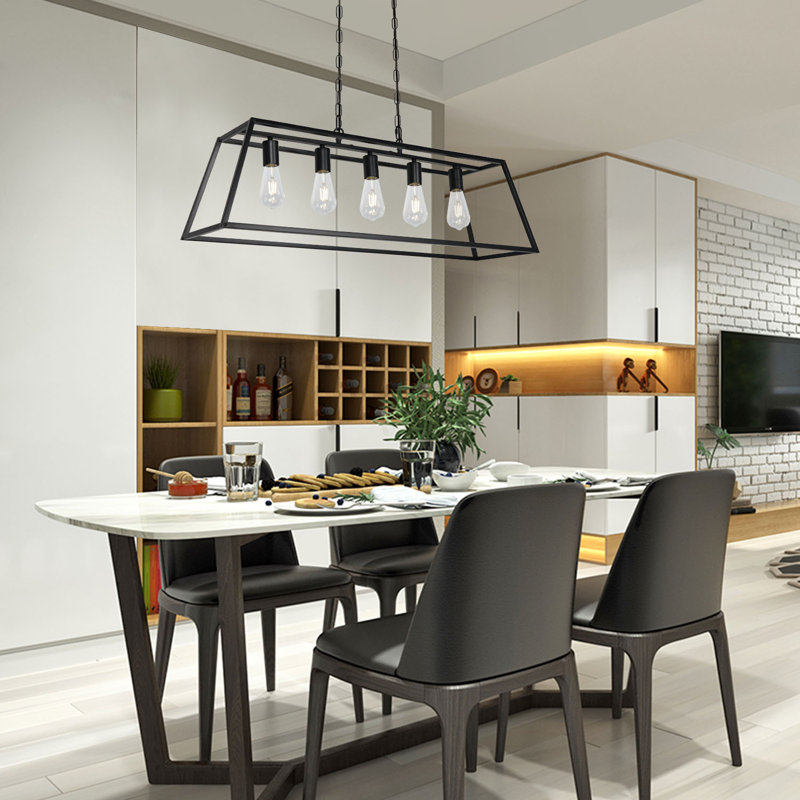 Gracie Oaks Doffin Modern Kitchen Island 5 Light & Reviews | Wayfair