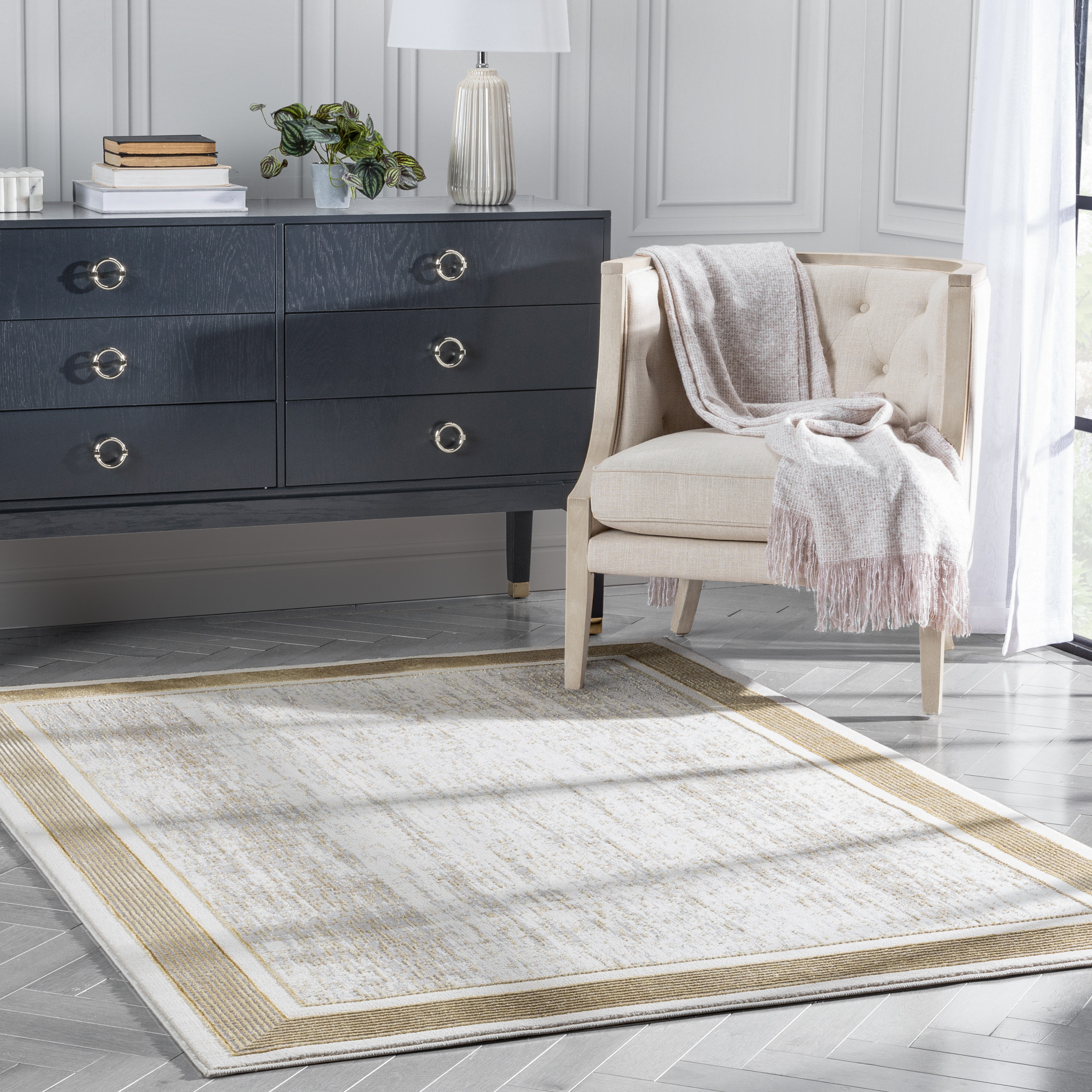 Well Woven Cairo Filippa Border Vintage Yellow Rug & Reviews | Wayfair ...