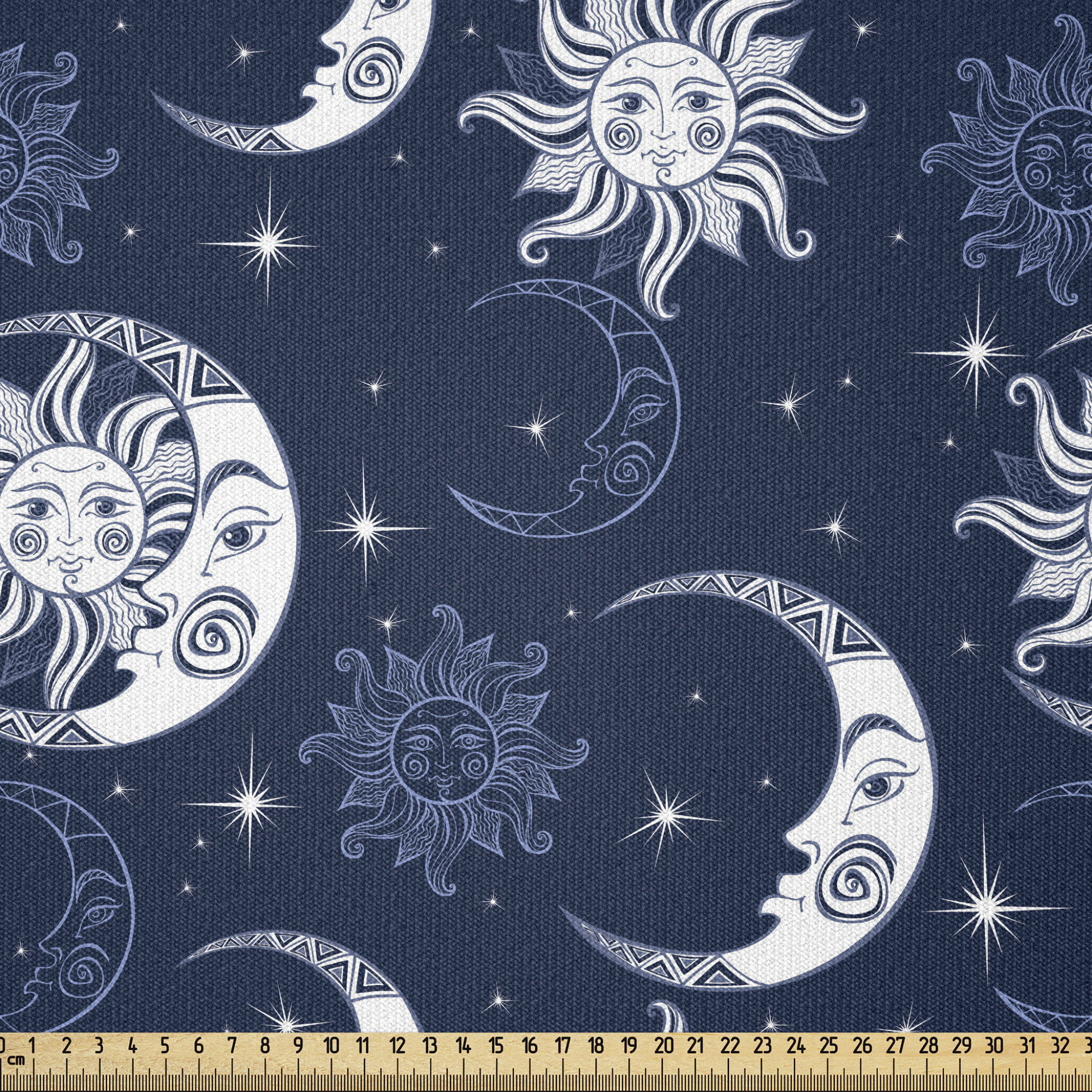 Bless international Ambesonne Half Moon Fabric By The Yard, Repeating ...