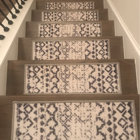 Dakota Fields Distressed Geometric Non-Slip Cream Stair Tread & Reviews ...