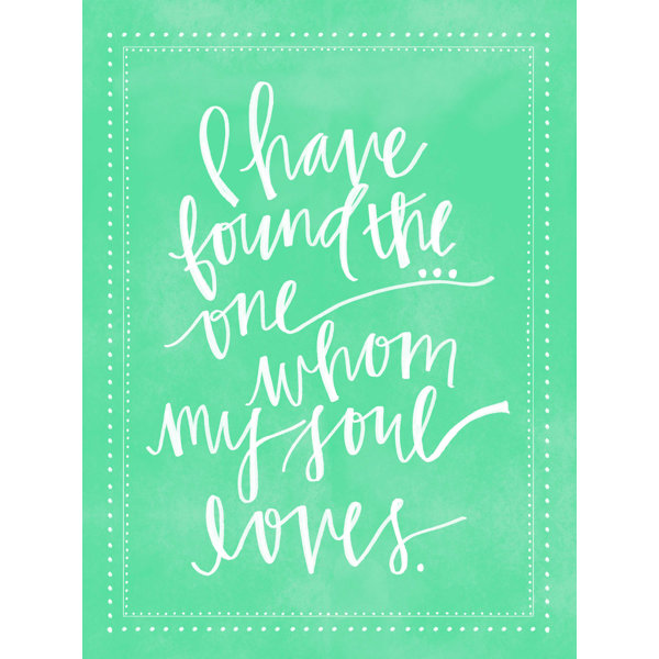 Trinx My Soul Loves Chalk Teal - Wrapped Canvas Textual Art | Wayfair