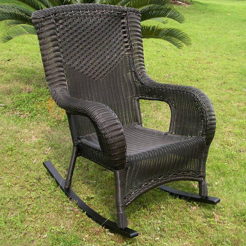 Canora Grey Leevon Wicker Outdoor Rocking Chair & Reviews | Wayfair