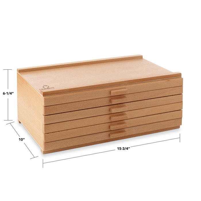 7 Elements 6 Drawer Beechwood Art Supply Storage Box | Wayfair
