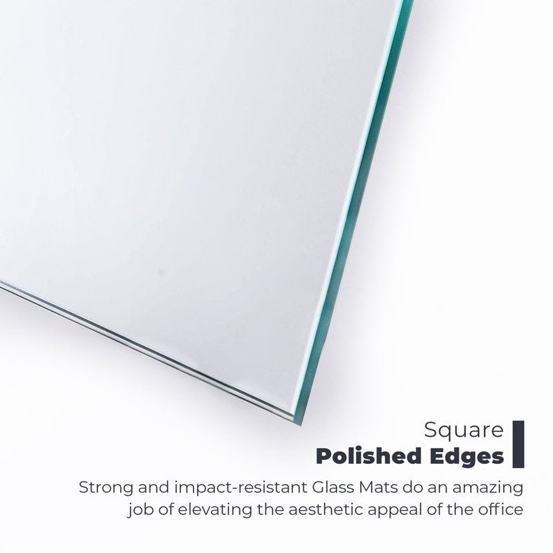 Fab Glass and Mirror Square Tempered Glass Chair Mat For Hardwood Floor ...