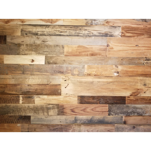 Heirloum(tm) Reclaimed Wood Wall Paneling in Tan & Reviews | Wayfair