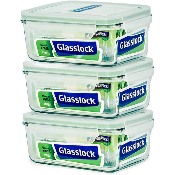Glasslock Block Square 6 Piece Kitchen Canister Set & Reviews | Wayfair