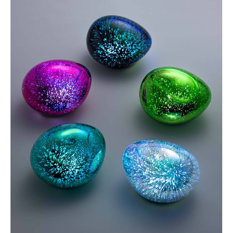 Wind & Weather Lighted Art Glass Decorative Glowing Garden Rocks | Wayfair