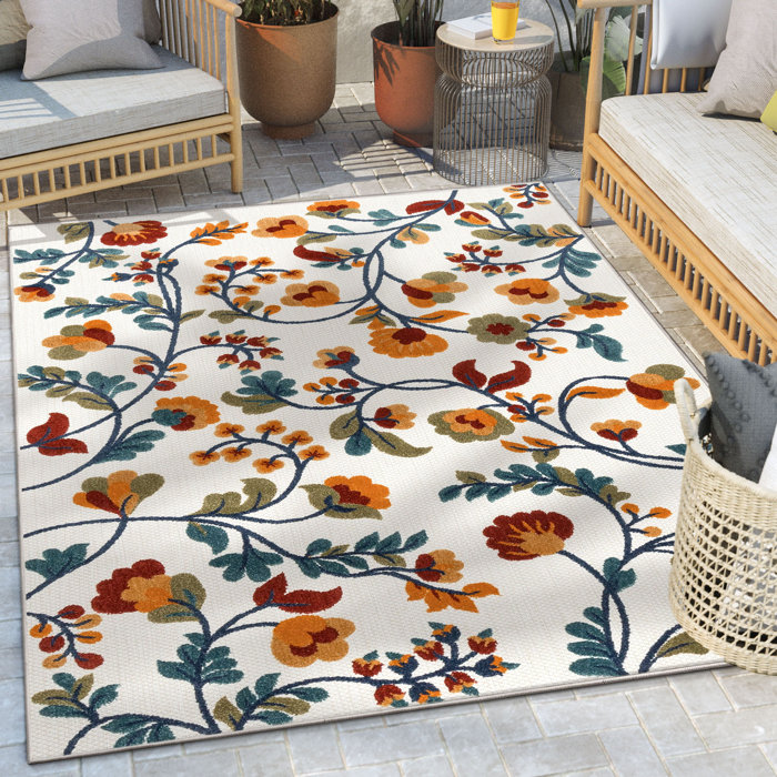 Well Woven Dorado Neveh Floral Beige/Brown Indoor/Outdoor Hi-Lo Area ...
