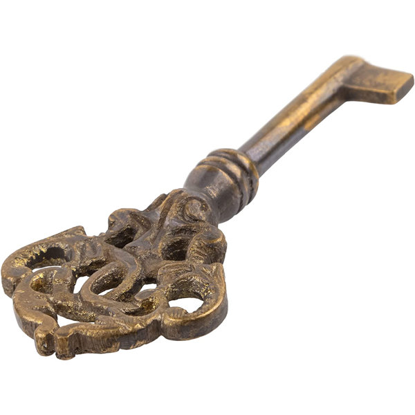UNIQANTIQ HARDWARE SUPPLY Hand Aged Solid Brass Skeleton Key | Wayfair