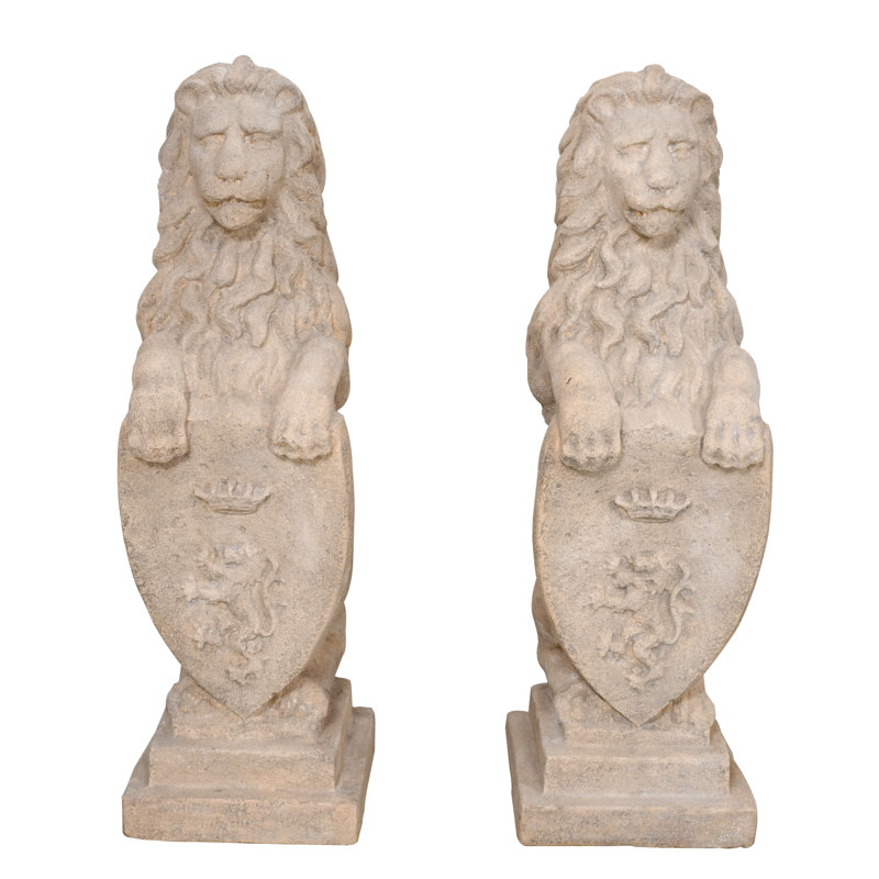 Bungalow Rose 2 Piece Heraldic Lion Set | Wayfair