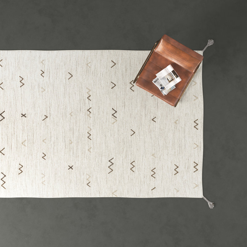 AllModern Bodie Handmade Hanwoven Wool Light Gray/Light Brown Rug ...