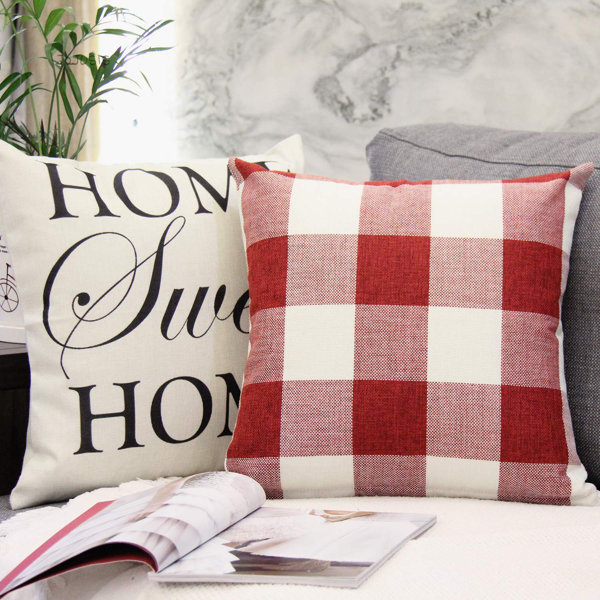 Red-buffalo-check-pillows | Wayfair