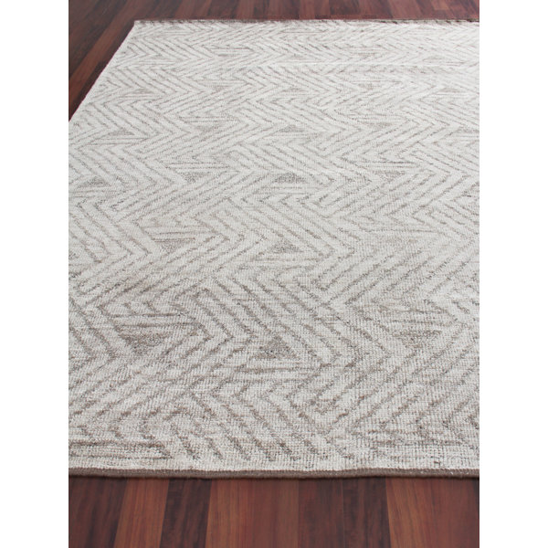 Exquisite Rugs Eaton Geometric Hand-Knotted Area Rug in Beige | Wayfair