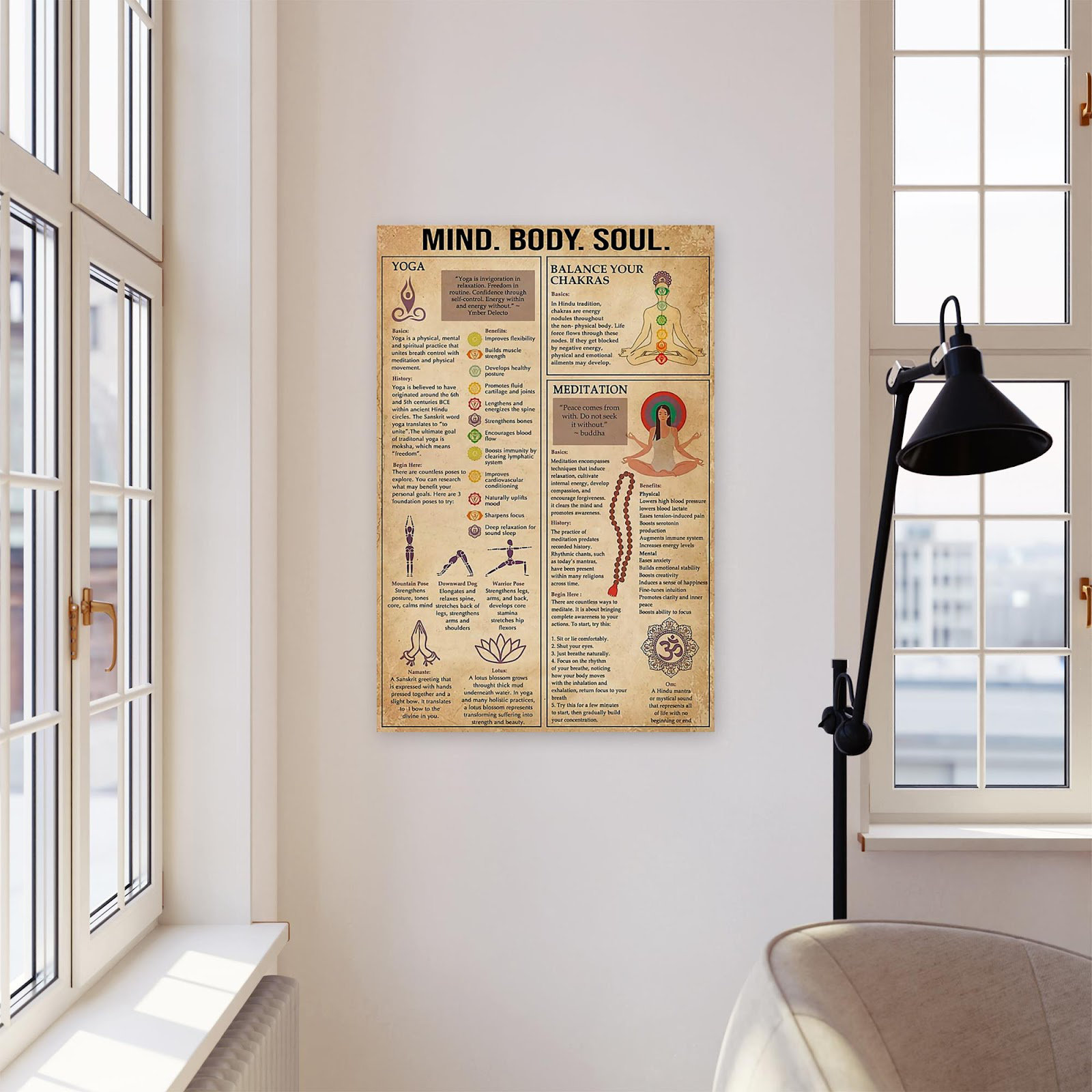 Trinx Mind Body Soul Yoga Knowledge - 1 Piece Rectangle Mind Body Soul ...