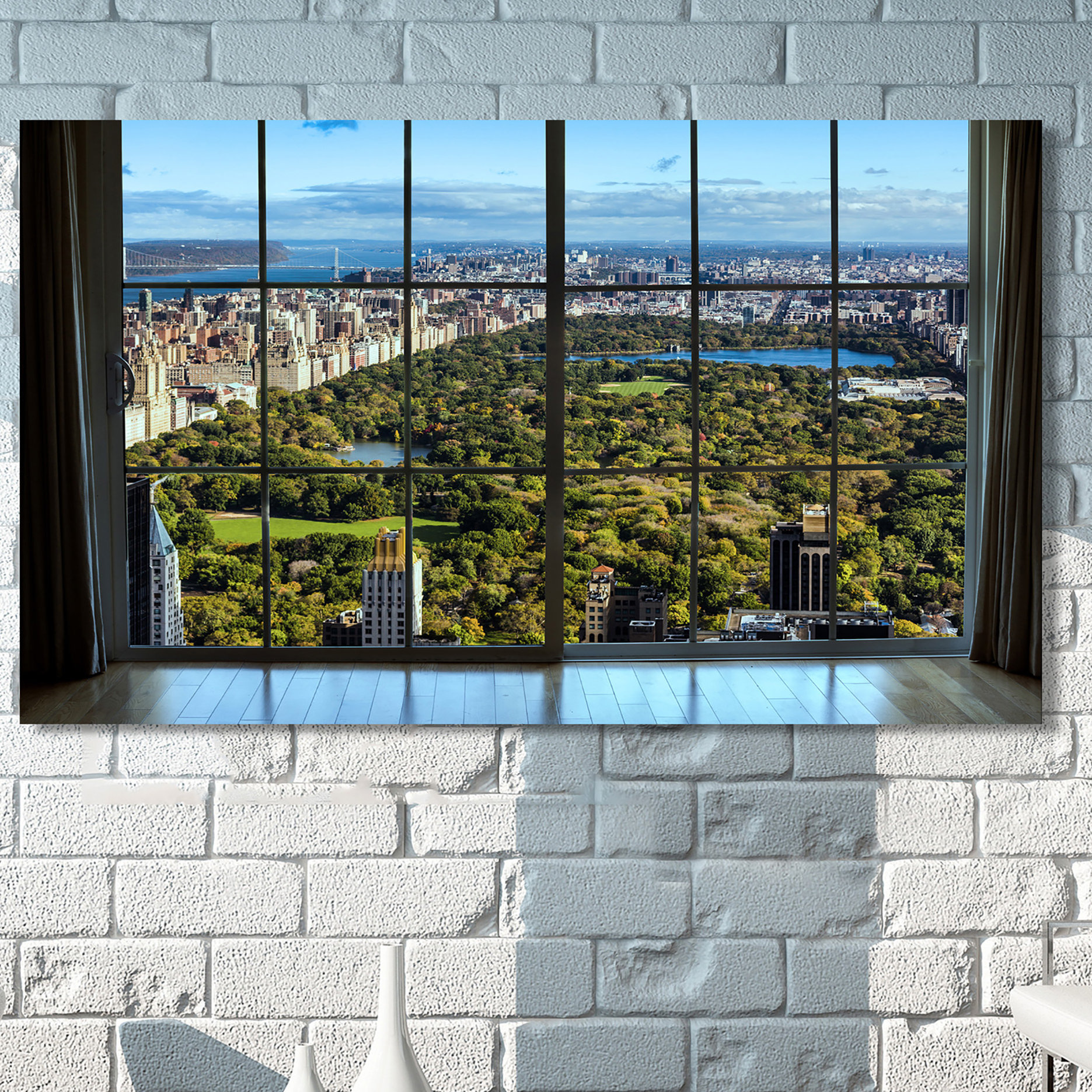 PicturePerfectInternational New York Central Park I Window On Canvas ...