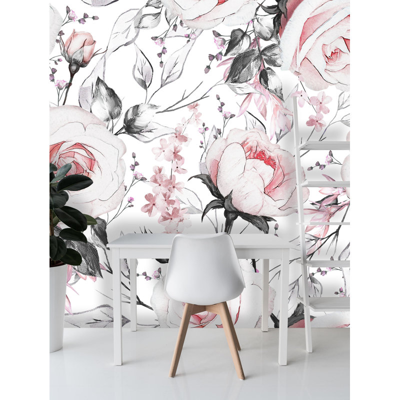 House of Hampton® Nick Peel & Stick Floral Wallpaper | Wayfair