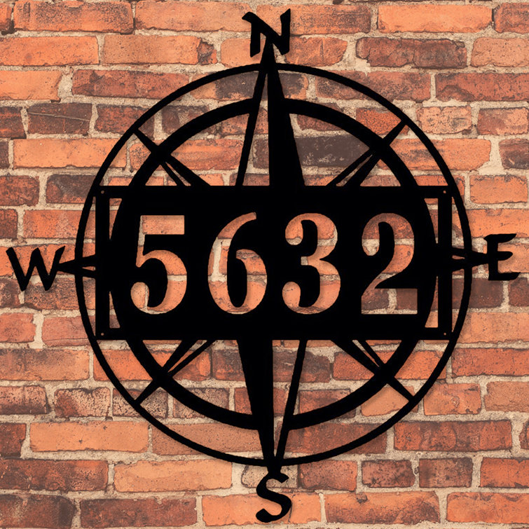 Sea Biscuit Metal Designs Compass Address 1-Line Plaque Frame & Reviews ...