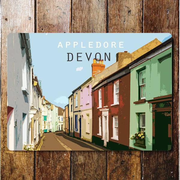East Urban Home Appledore Houses Devon Travel Metal Wall Sign Plaque ...