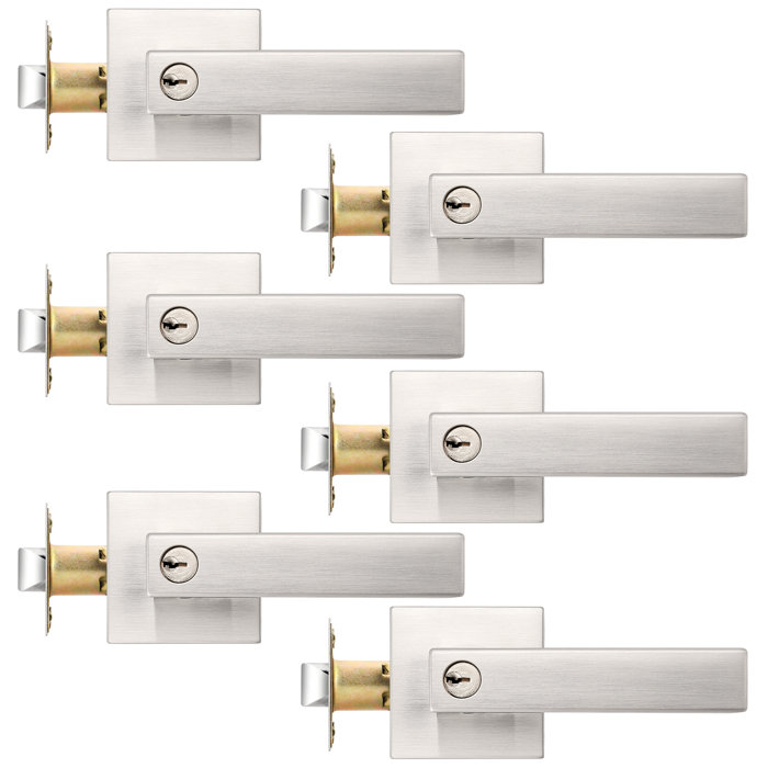Probrico Keyed Alike Entry Door Locksets, Square Door Levers & Reviews ...