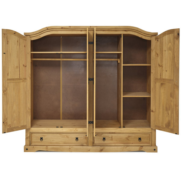 Ophelia & Co. Faywood 4 Door Solid + Manufactured Wood Wardrobe ...