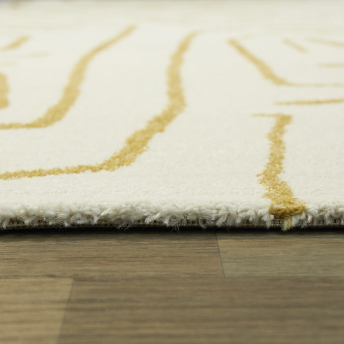 Mercury Row® Arlington Performance Cream/Gold Rug & Reviews | Wayfair