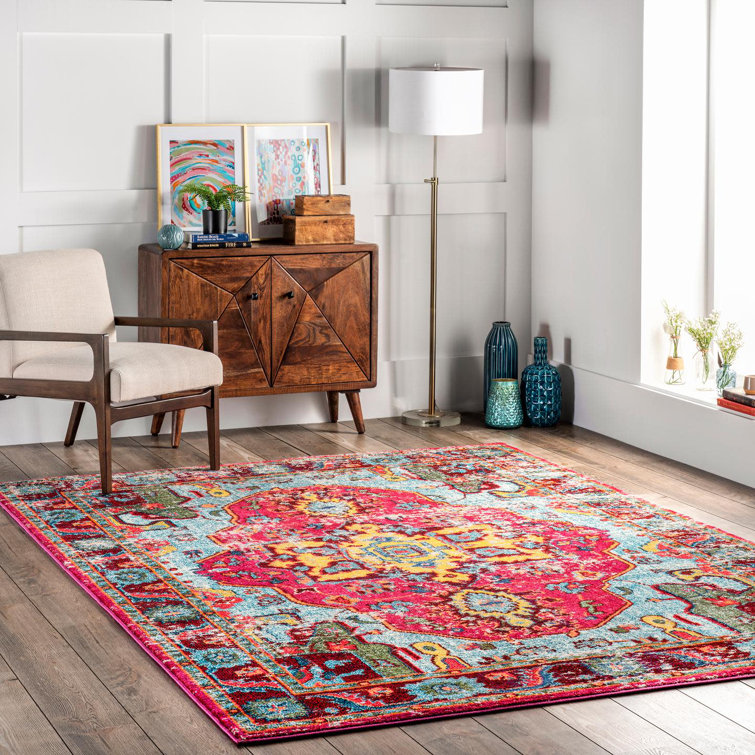 Mistana Loughlam Pink/Blue/Yellow Rug & Reviews | Wayfair.co.uk