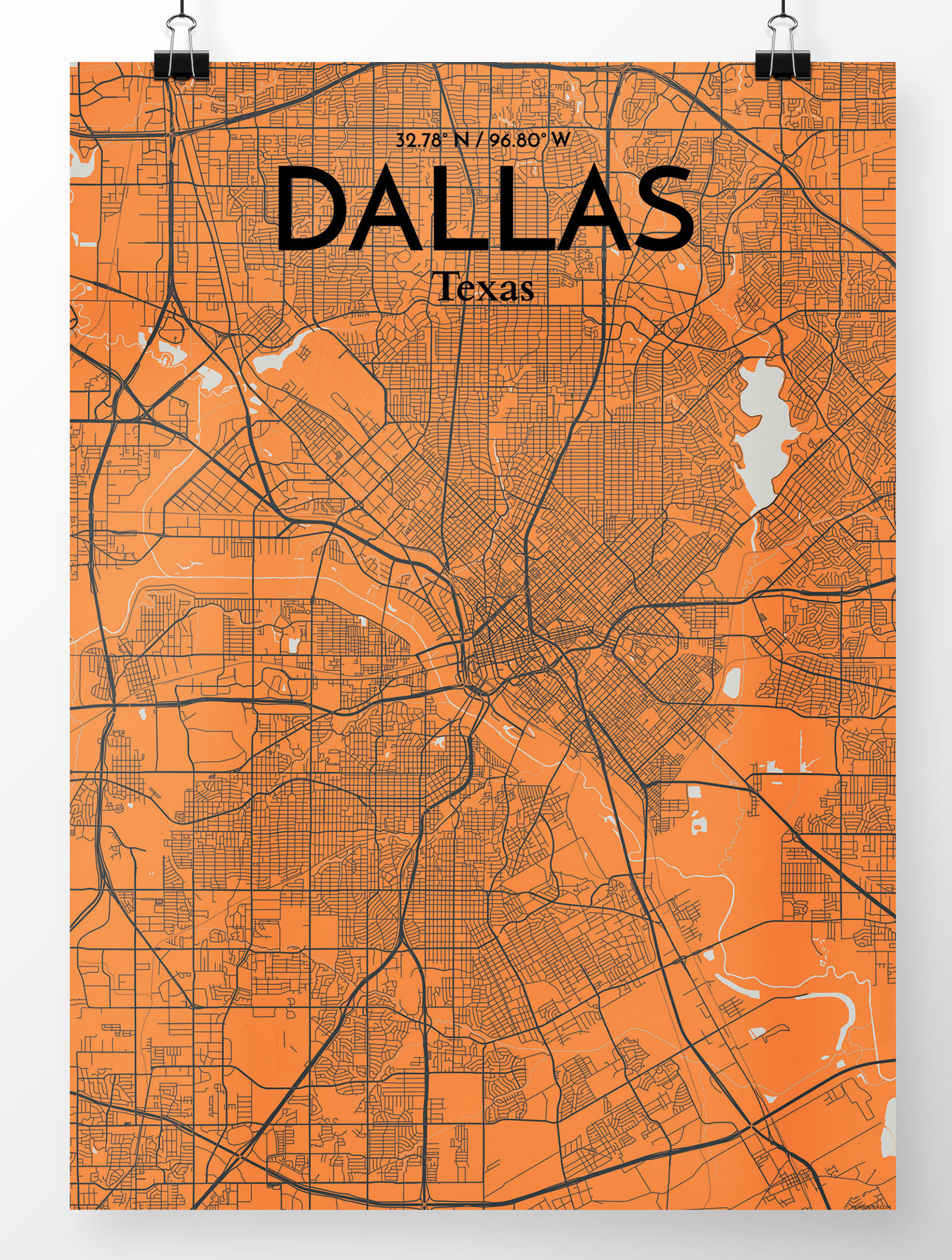 OurPoster.com Dallas City Map - Panoramic Graphic Art | Wayfair