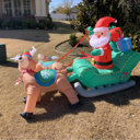 The Holiday Aisle® Emila Christmas Inflatable Santa on Sleigh with ...