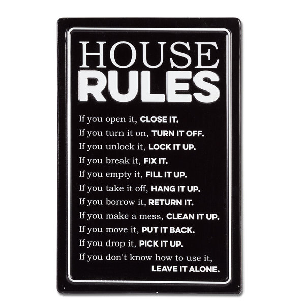 Trinx House Rules Wall Décor | Wayfair