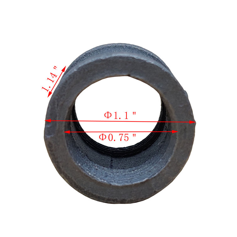 FixtureDisplays 1/2" Black Pipe Coupler Straight Connector Cast Iron ...