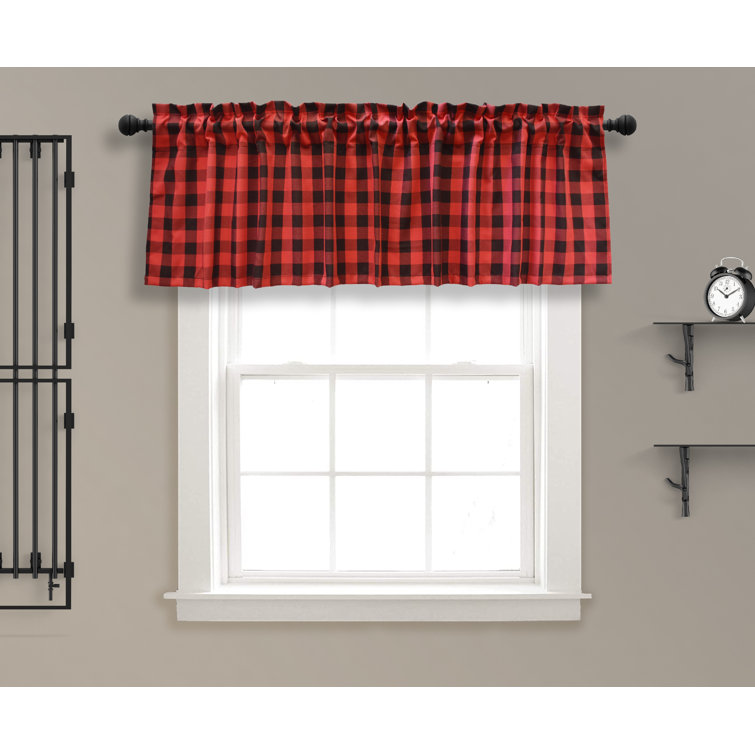 Gracie Oaks Rashara Plaid Tailored 56'' Window Valance | Wayfair