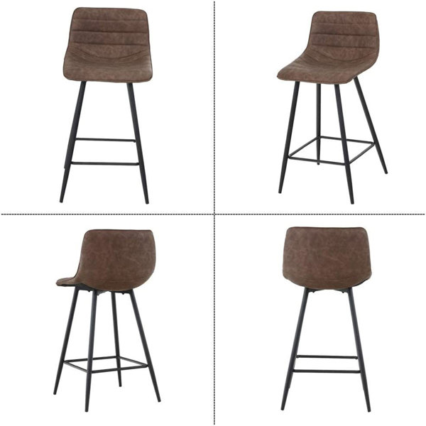 Corrigan Studio® Bar Stools Set Of 2, Barstools - Industrial Pu Bar ...