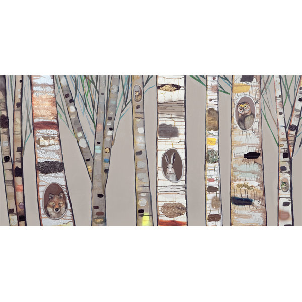 Ebern Designs Birch Trees On Canvas by Eli Halpin Print & Reviews | Wayfair
