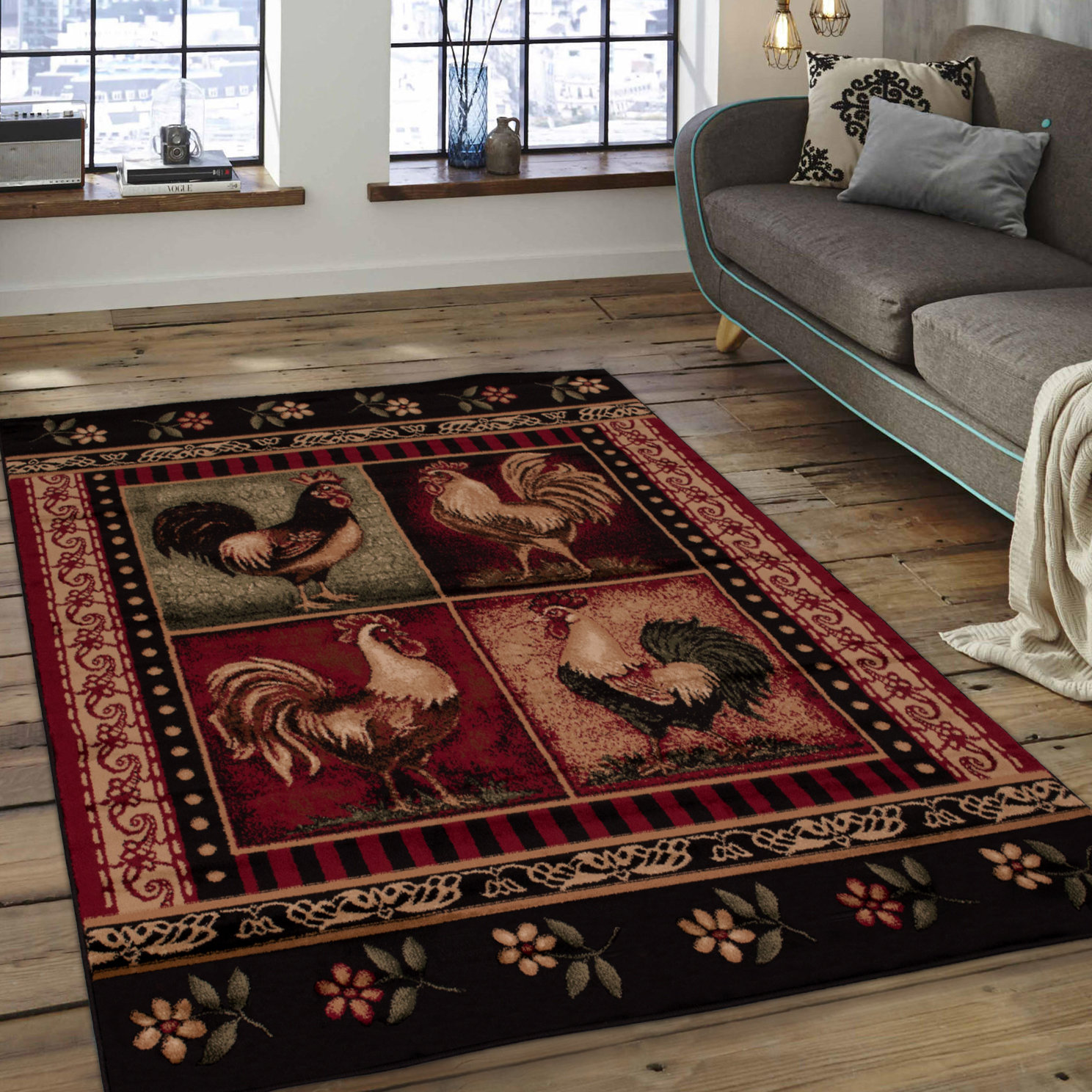 August Grove® Colombier Performance Red Rug & Reviews | Wayfair