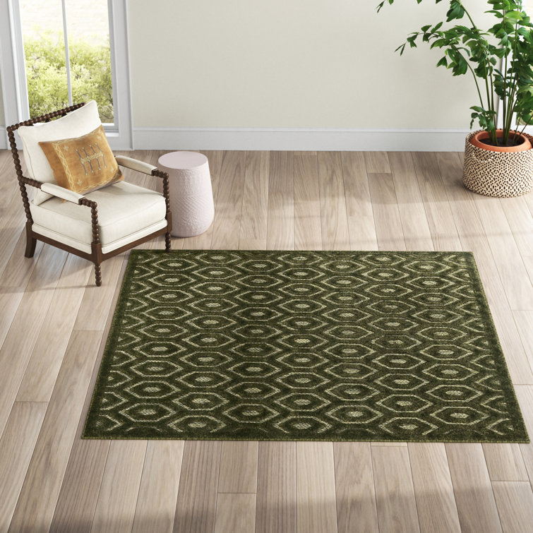 Langley Street Heavner Machine Woven / Power Loomed Green Indoor ...